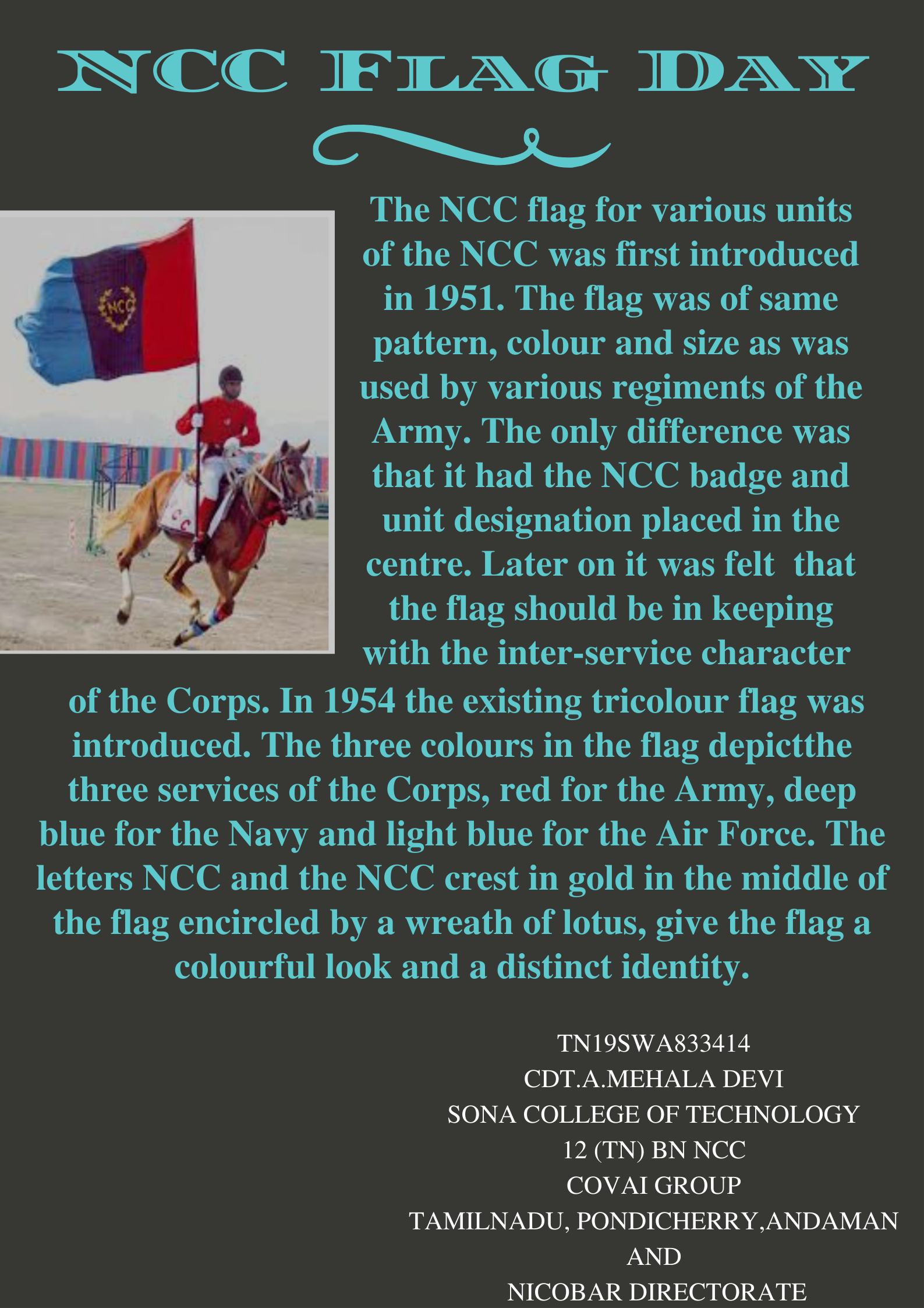 Article on Ncc Flag Day – India NCC