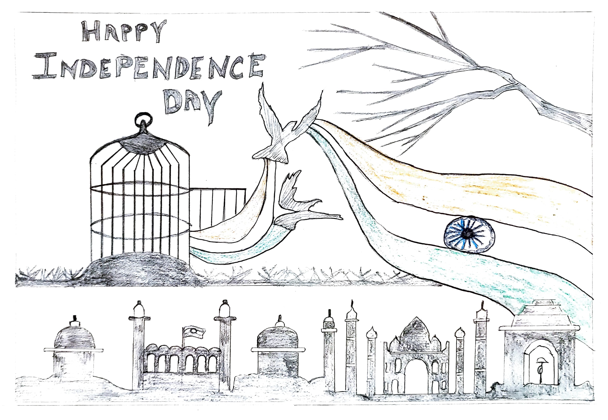 Painting on the occasion of Independence day – India NCC