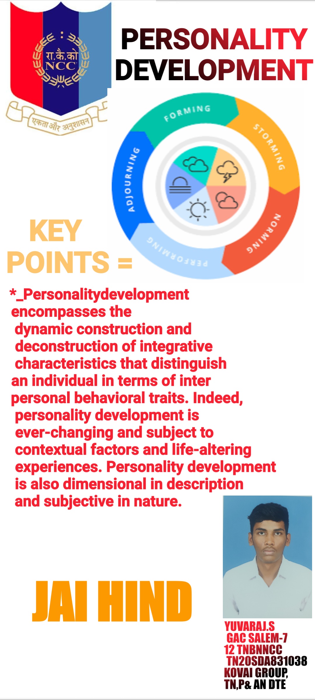 PERSONAL DEVELOPMENT – India NCC