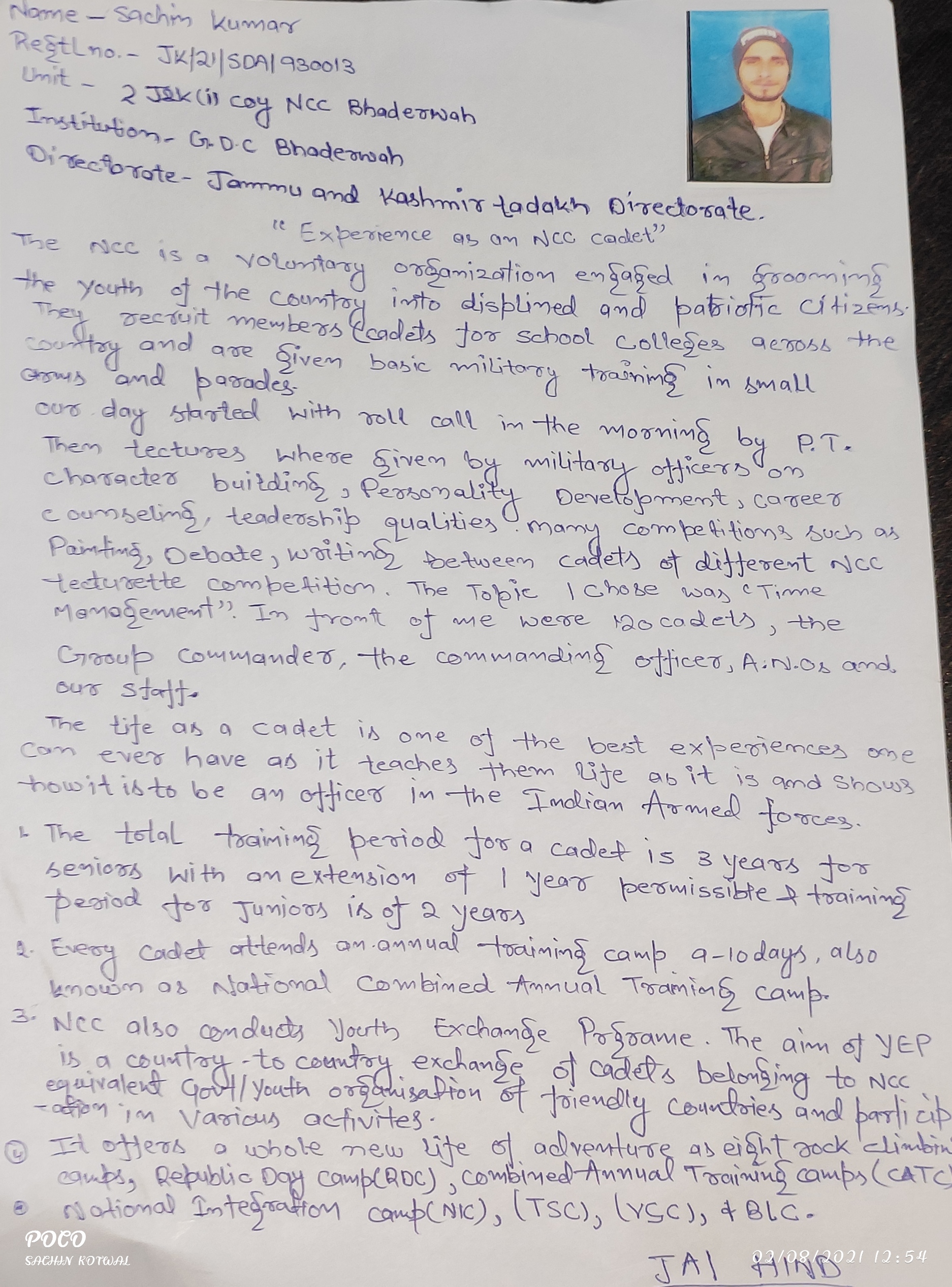 Experience as an ncc cadet – India NCC