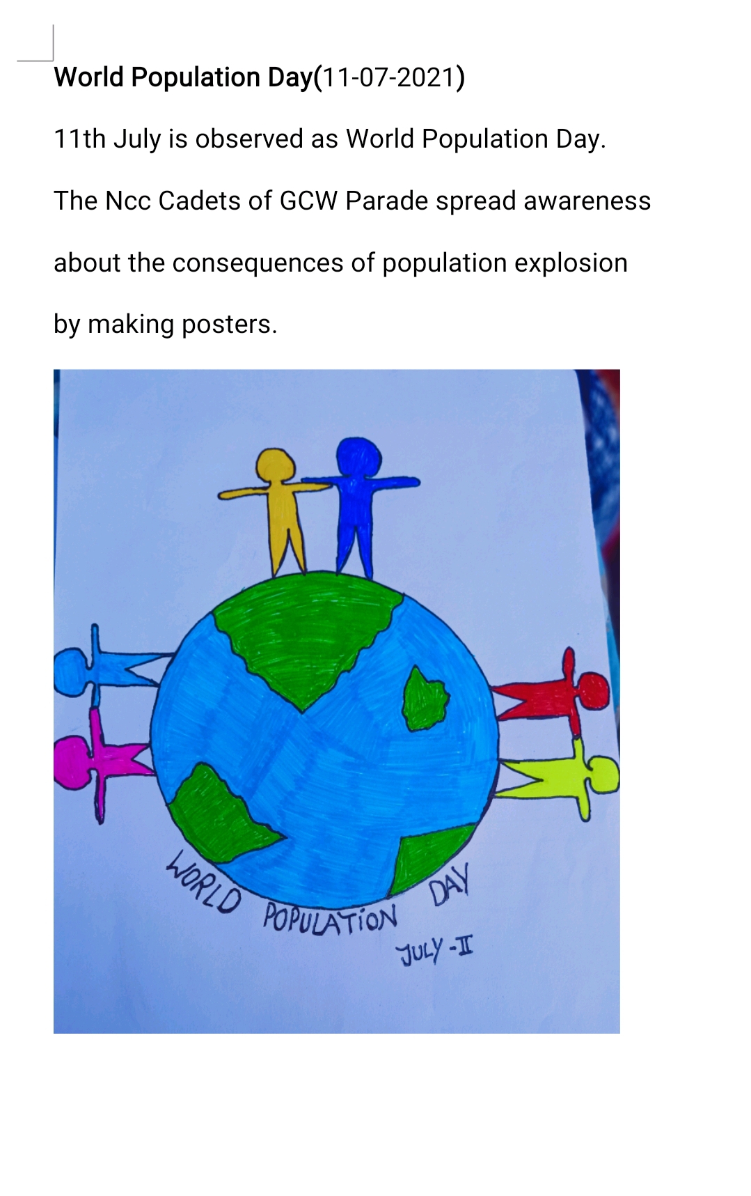 World Population Day – India NCC