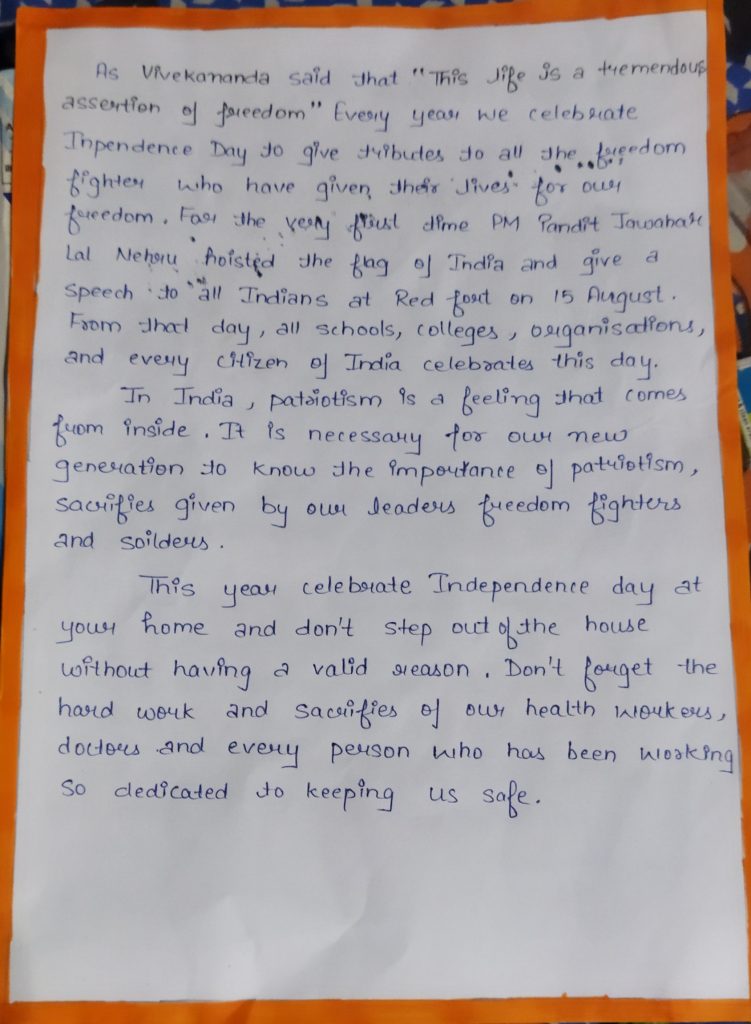 Article on Independence Day – India NCC