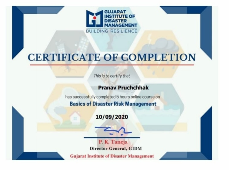 Basic Disaster Risk Management – India NCC