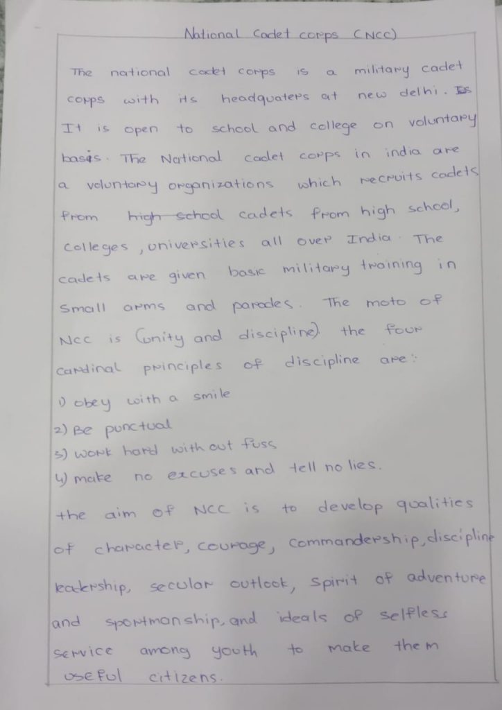 Article on NCC Training JD cadets by 28(A) Bn NCC, Kurnool, Kurnool ...