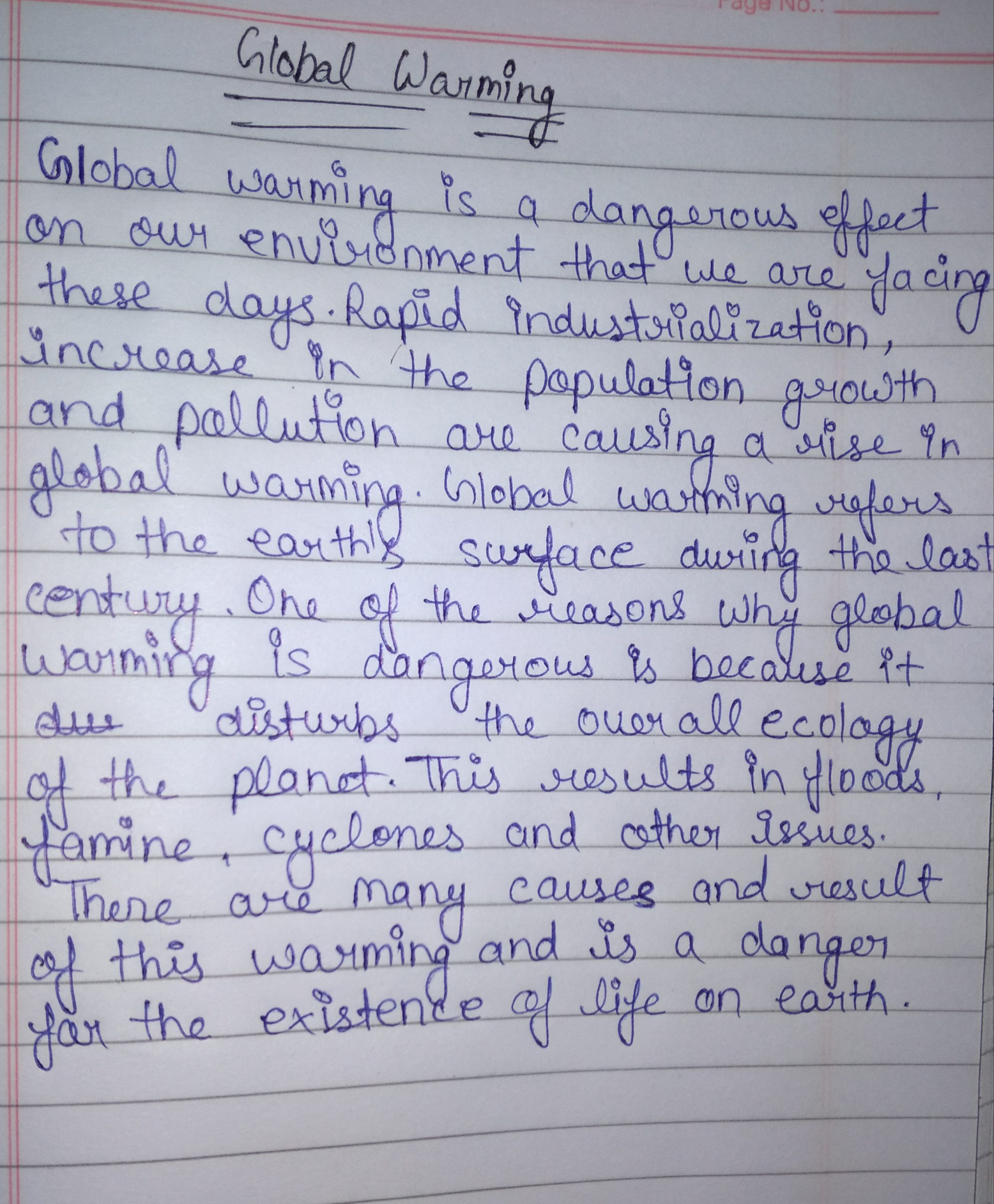 Global warming – India NCC