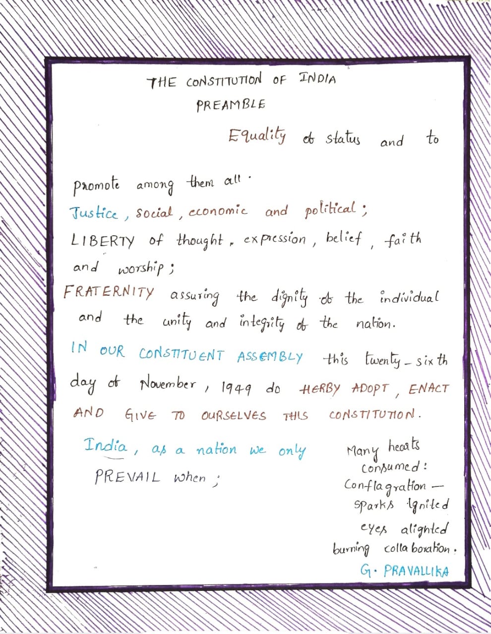 Poster of preamble indian constitution – India NCC