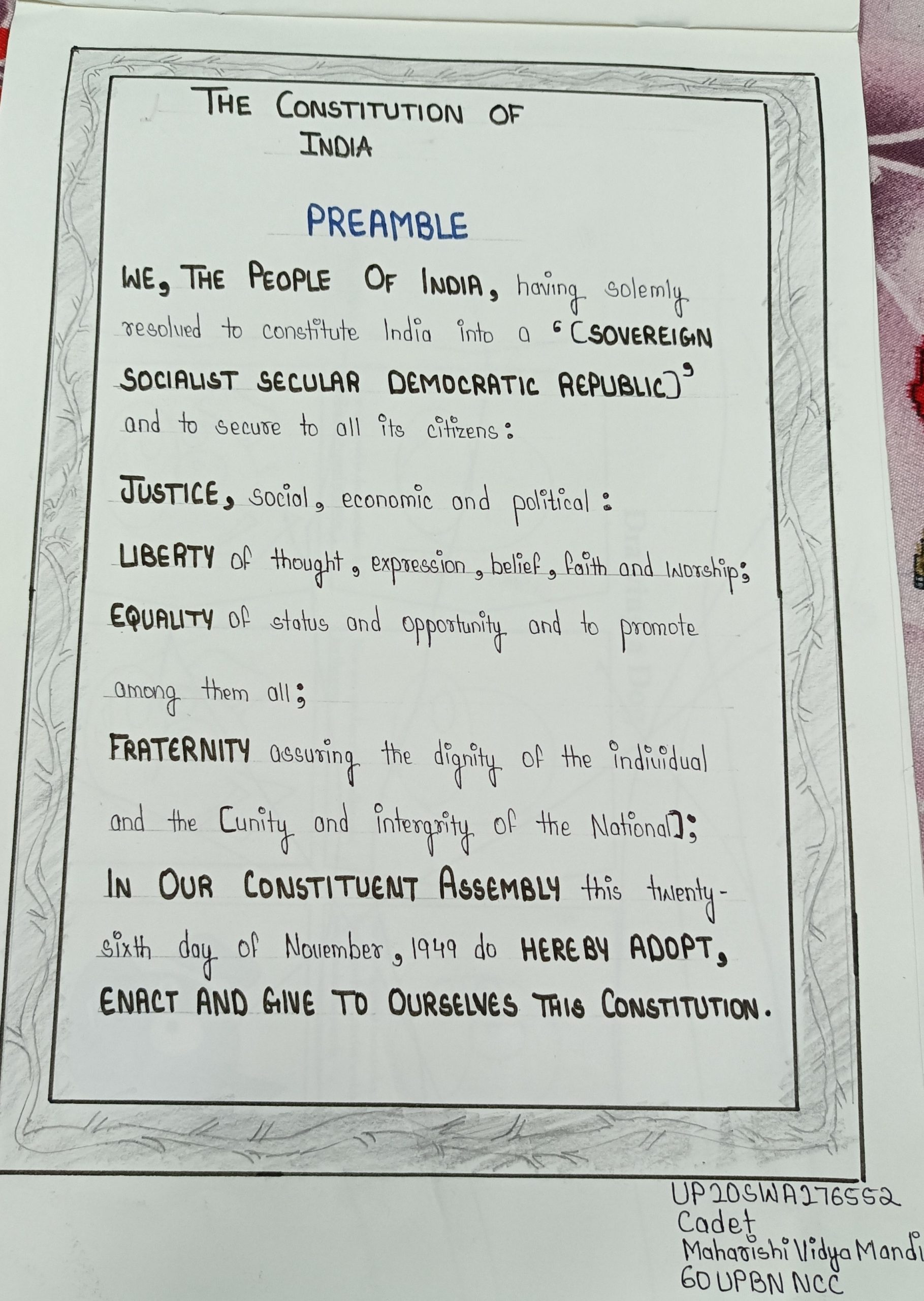 Preamble – India NCC