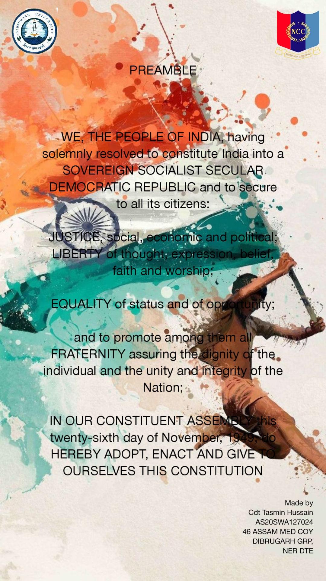 Preamble of India – India NCC