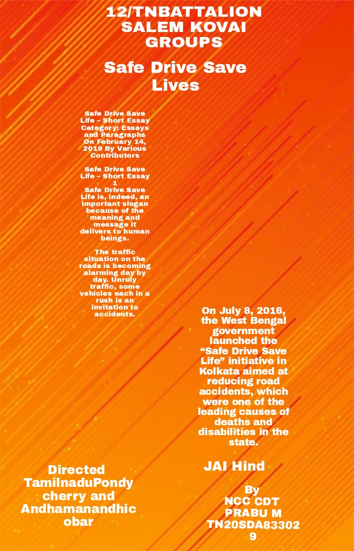 Safe Drive Save Lives – India NCC