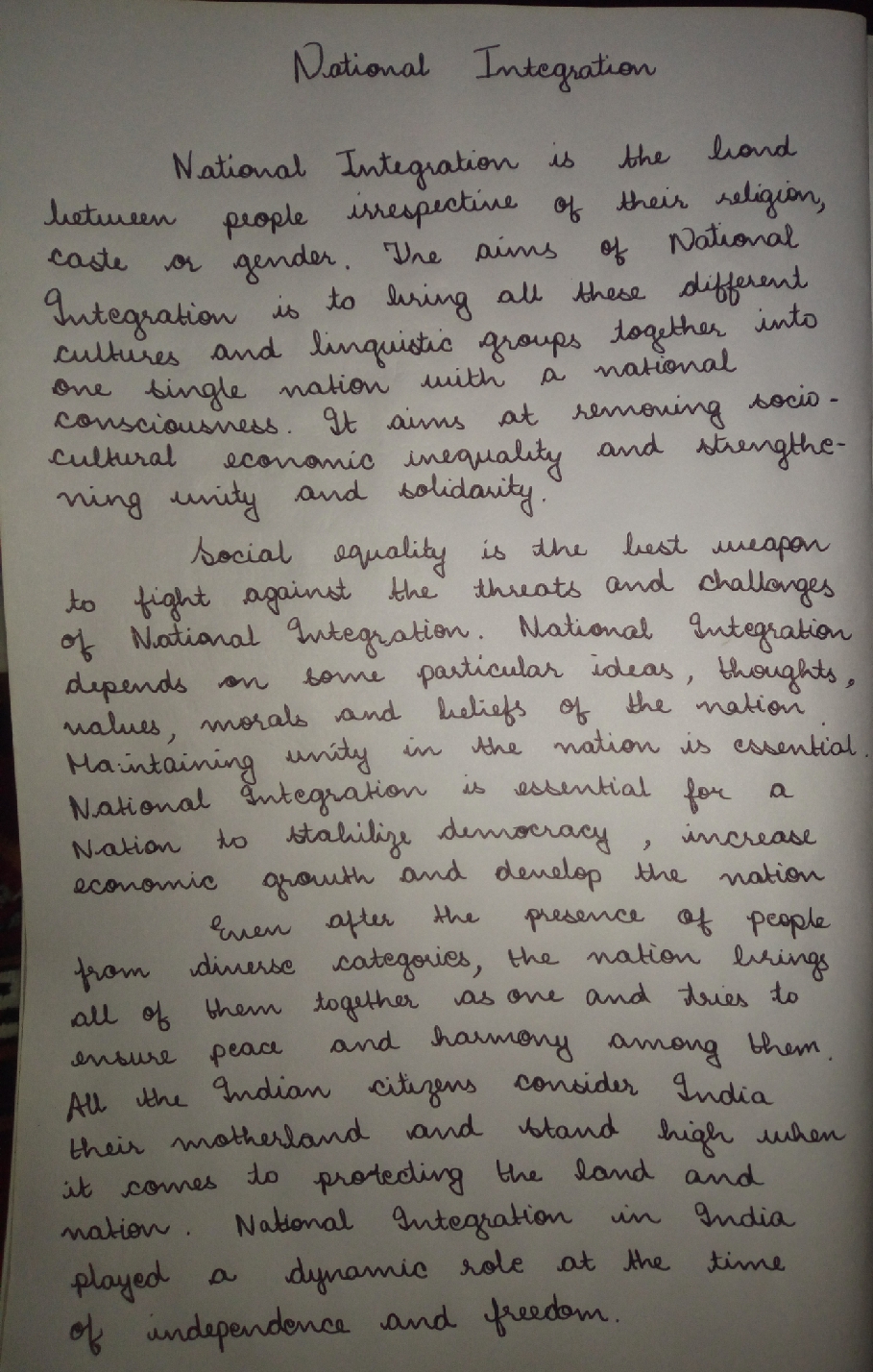 National Integration – India NCC