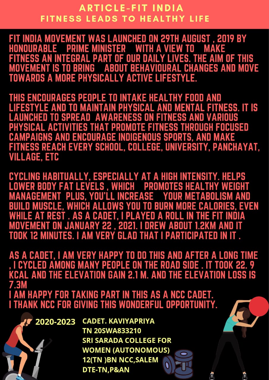 Article on fit india movement – India NCC
