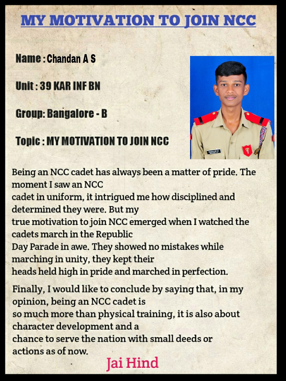 ncc motivation – India NCC
