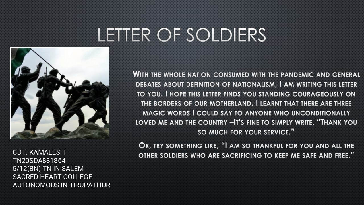 Letter of soldiers – India NCC