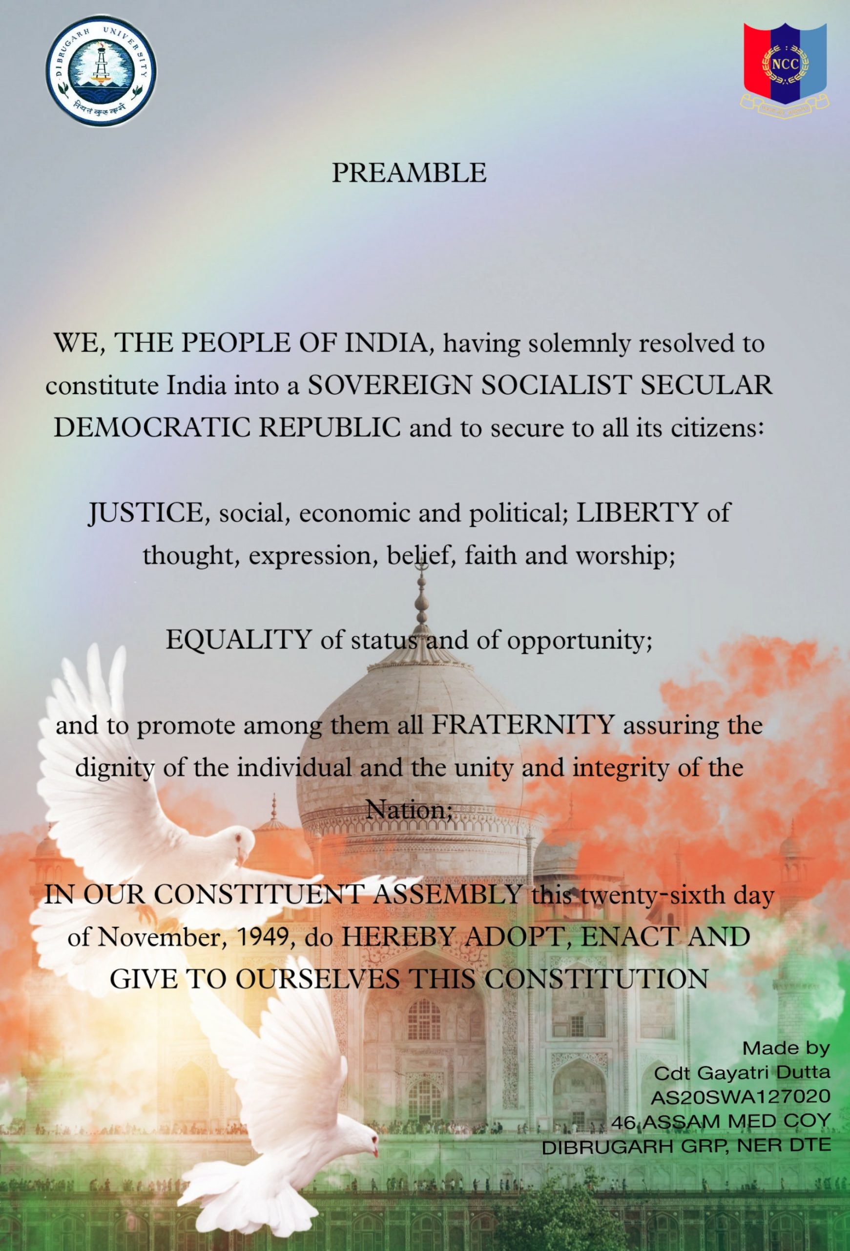 Preamble of India – India NCC