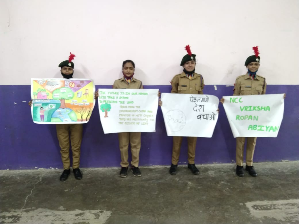 Tree plantation activity made poster making – India NCC