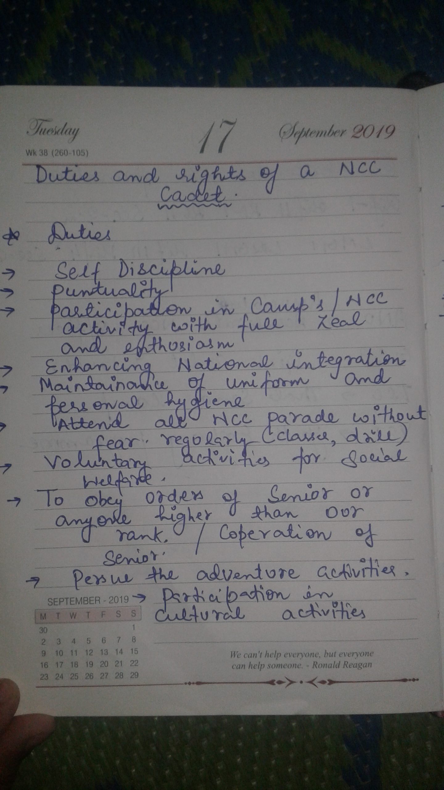 duties of ncc cadet – India NCC