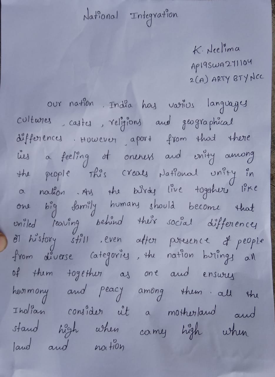 National integration – India NCC