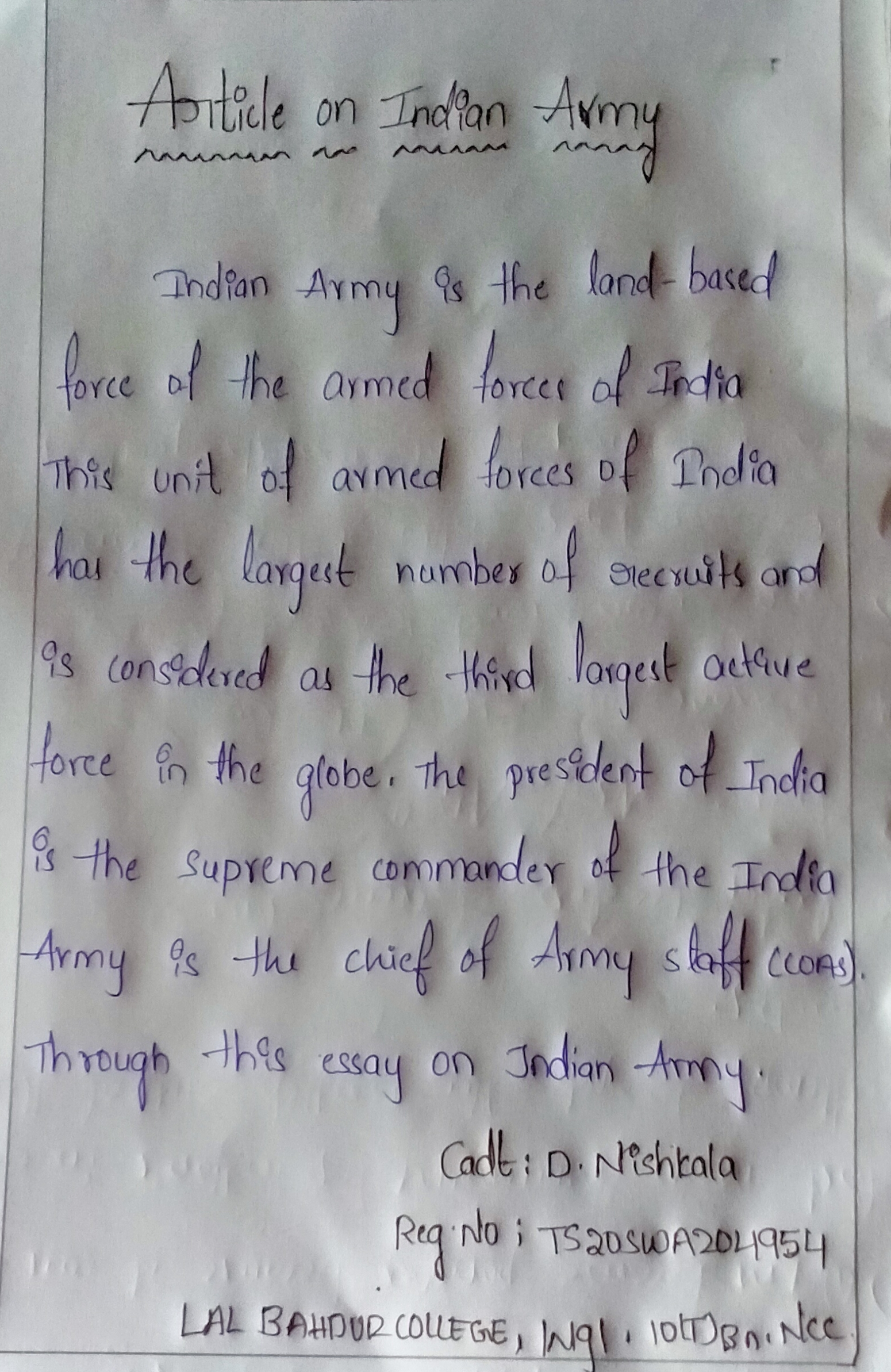 Indian Army – India NCC
