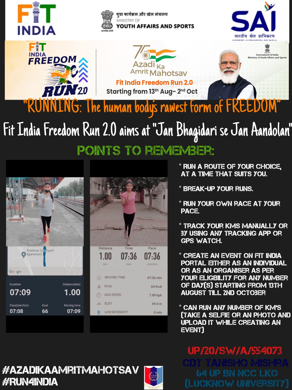 Poster on Fit India Freedom Run – India NCC