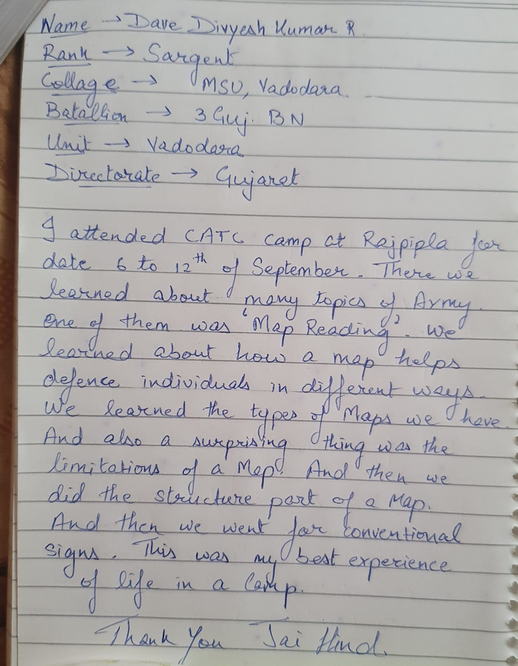 Map reading – India NCC