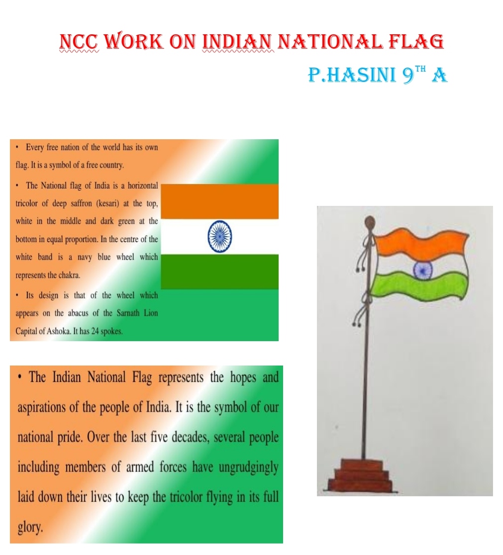 NCC work on national flag – India NCC