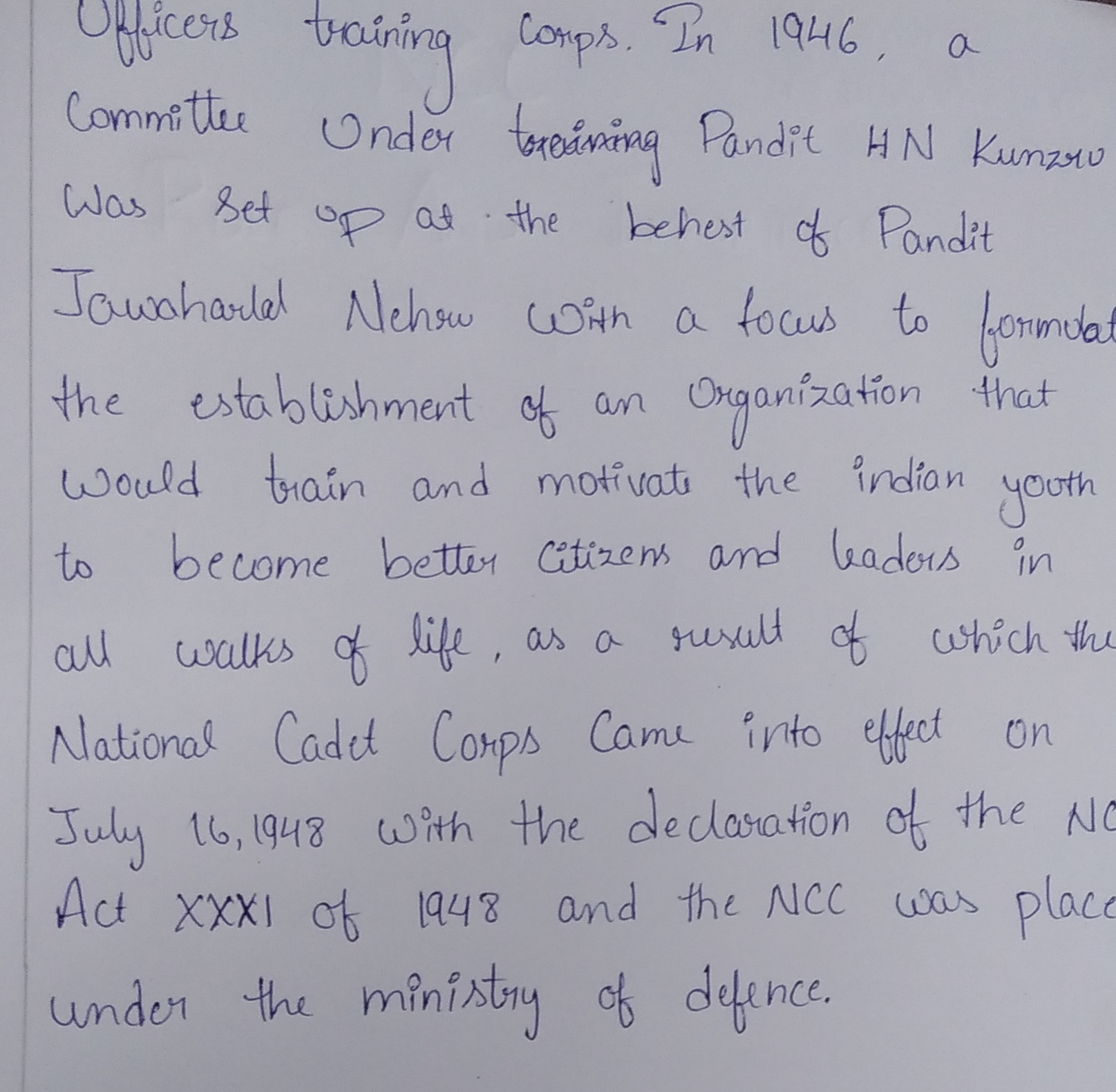 NCC Role And Importance – India NCC