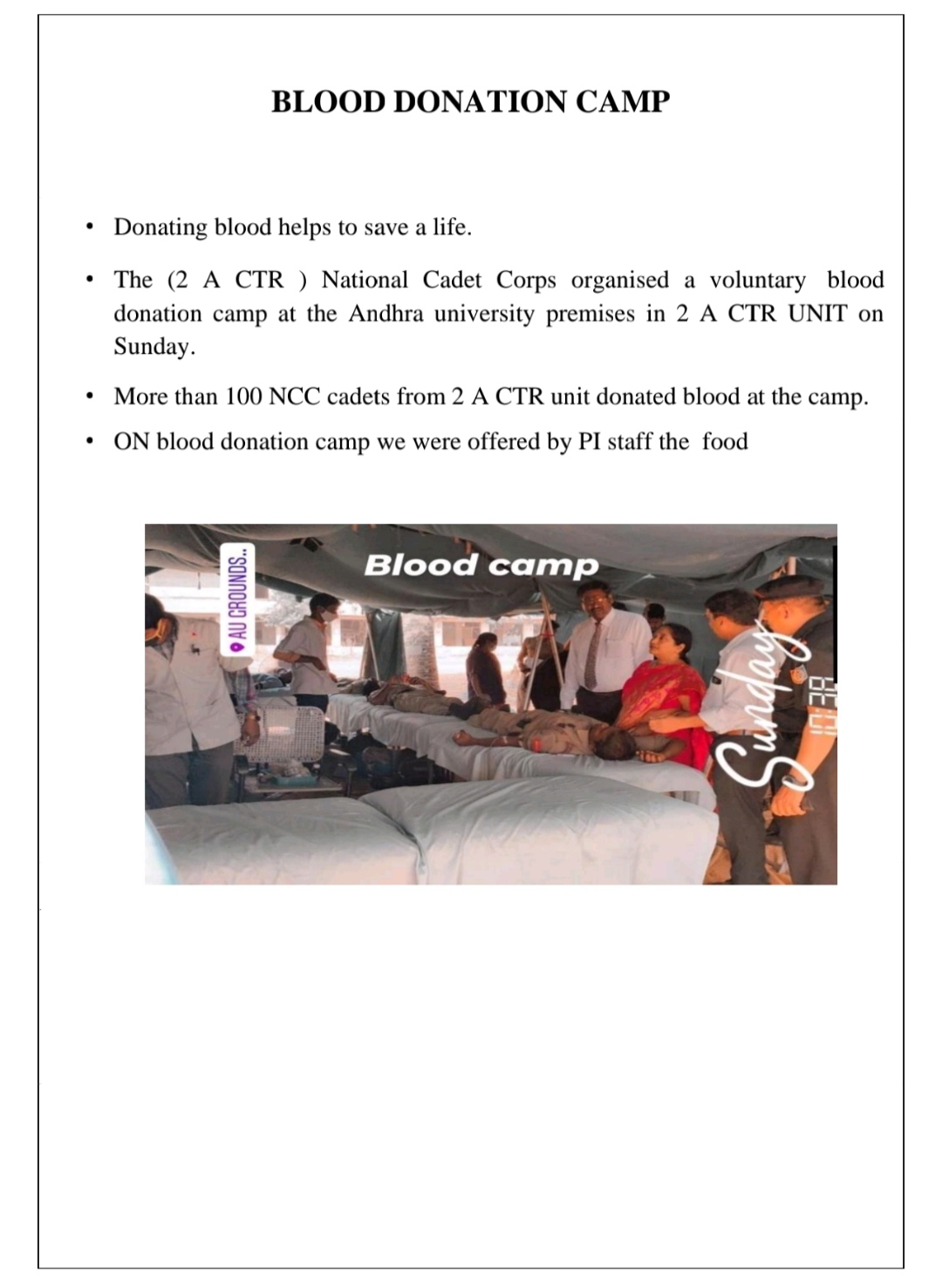 Blood donation camp – India NCC