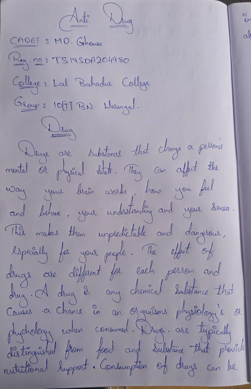 Anti drug – India NCC