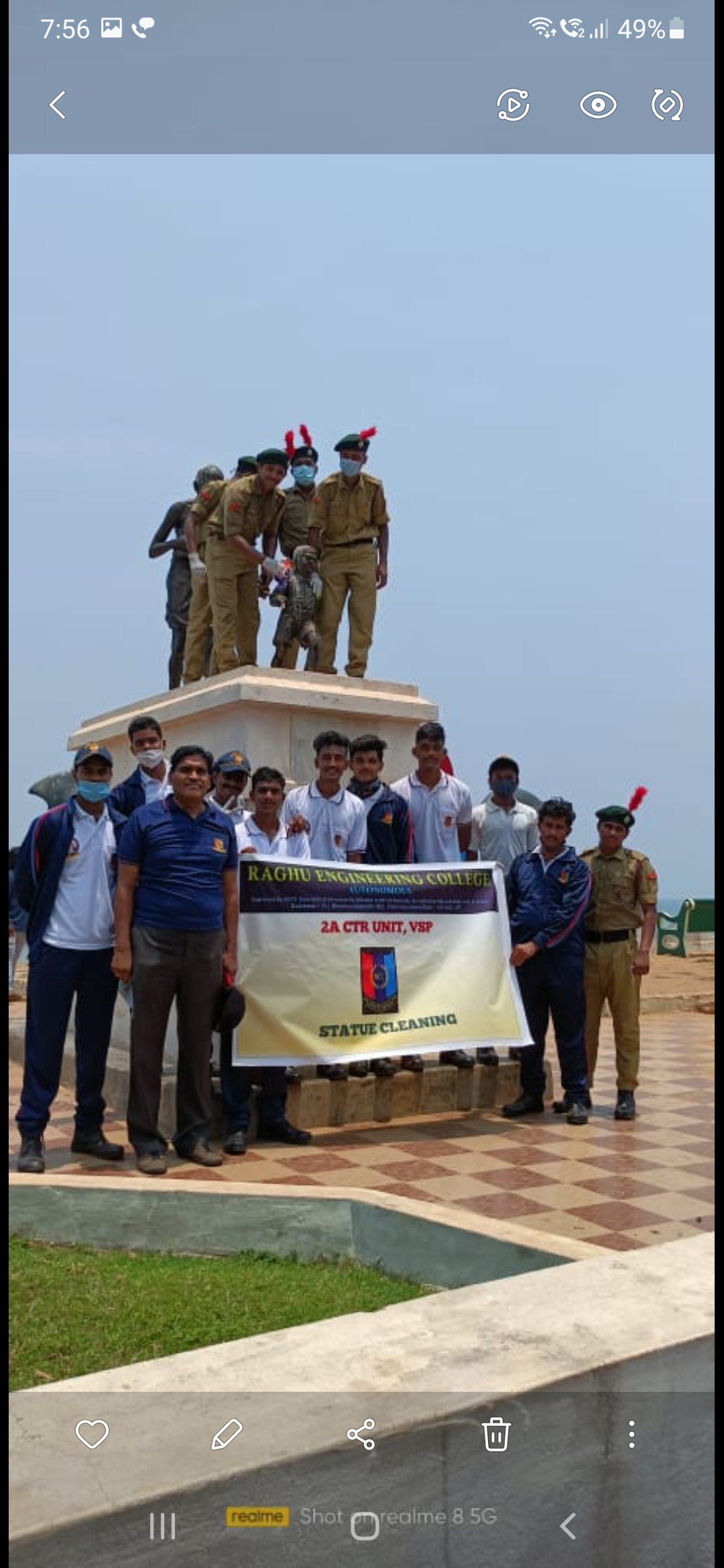 Statue cleaning – India NCC