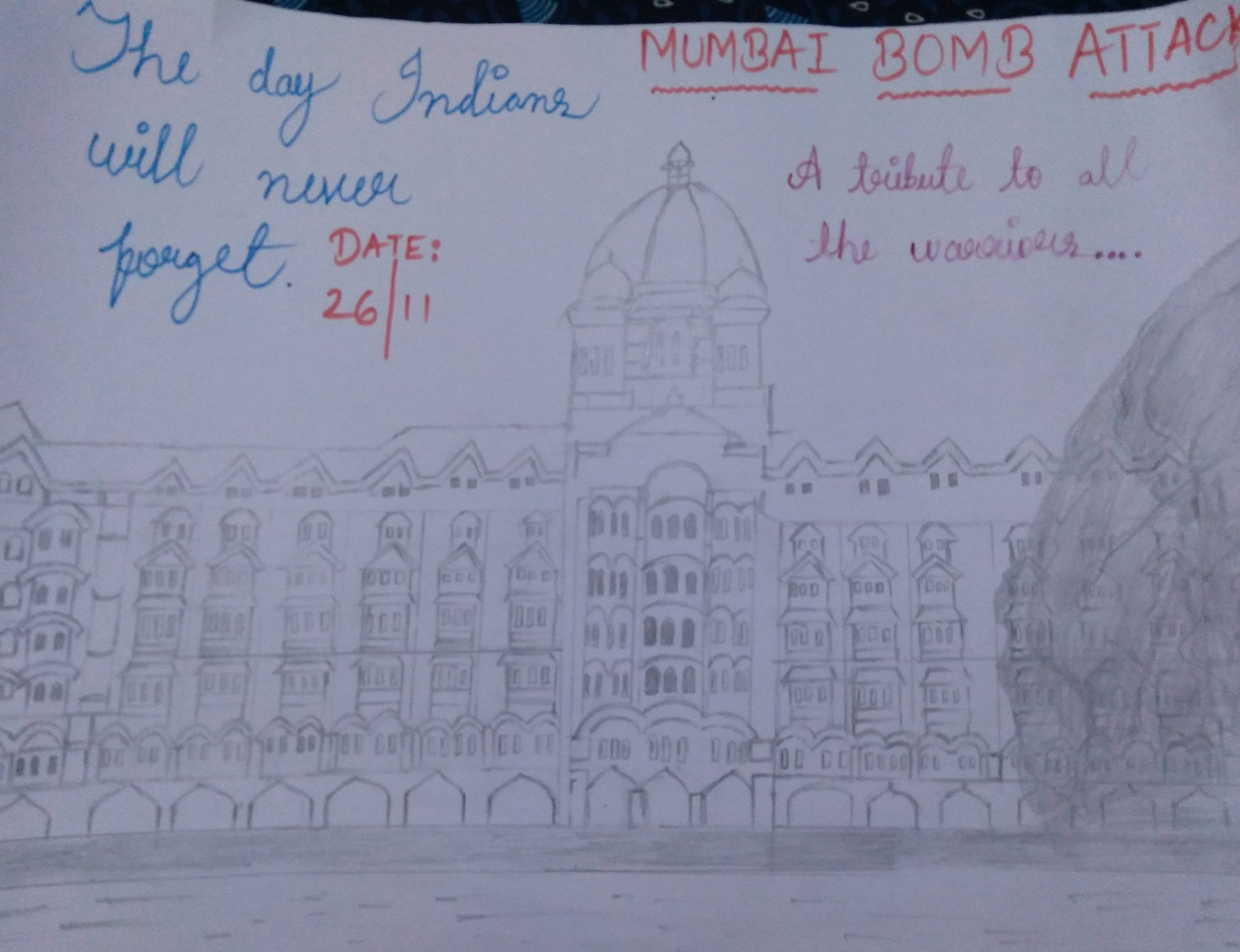 Poster on Mumbai Bomb Blast – India NCC