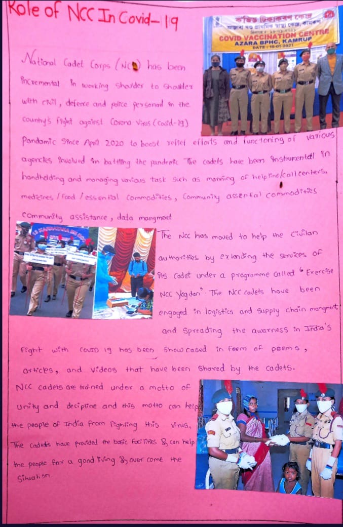 Role of NCC in covid 19 – India NCC