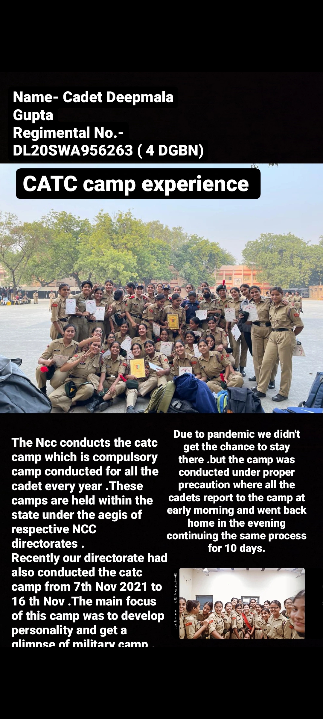 CATC camp experience – India NCC