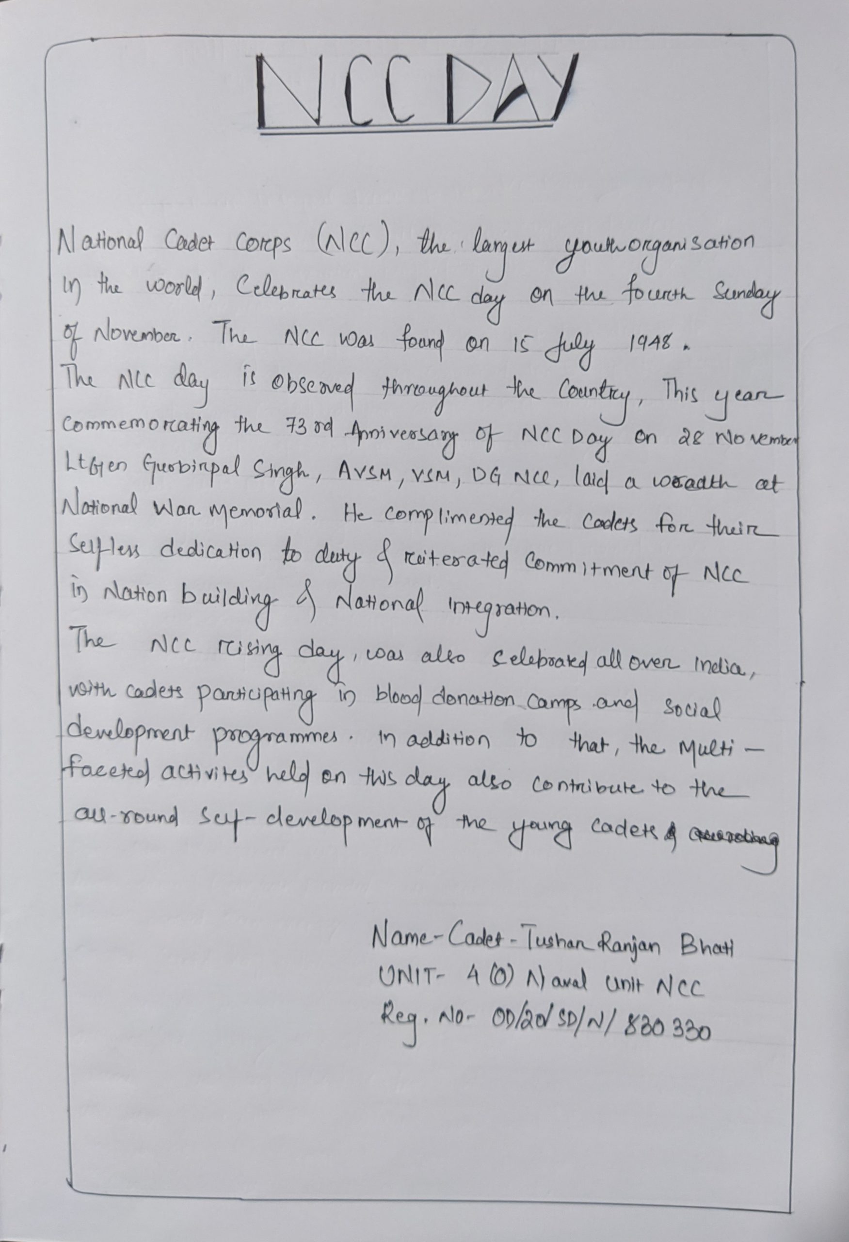 NCC DAY – India NCC