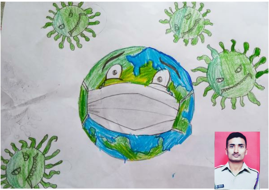 Drawing with coronavirus. – India NCC