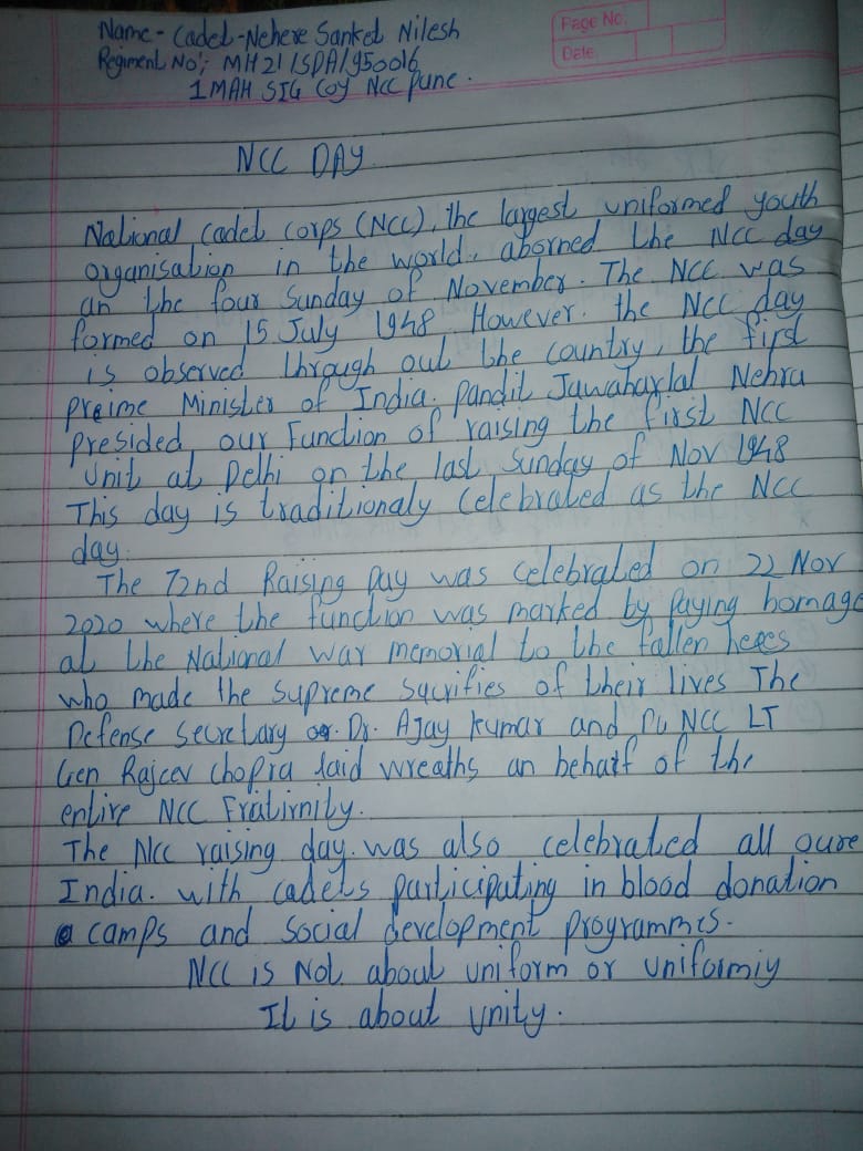 1.Save Water 2.NCC Day. – India NCC