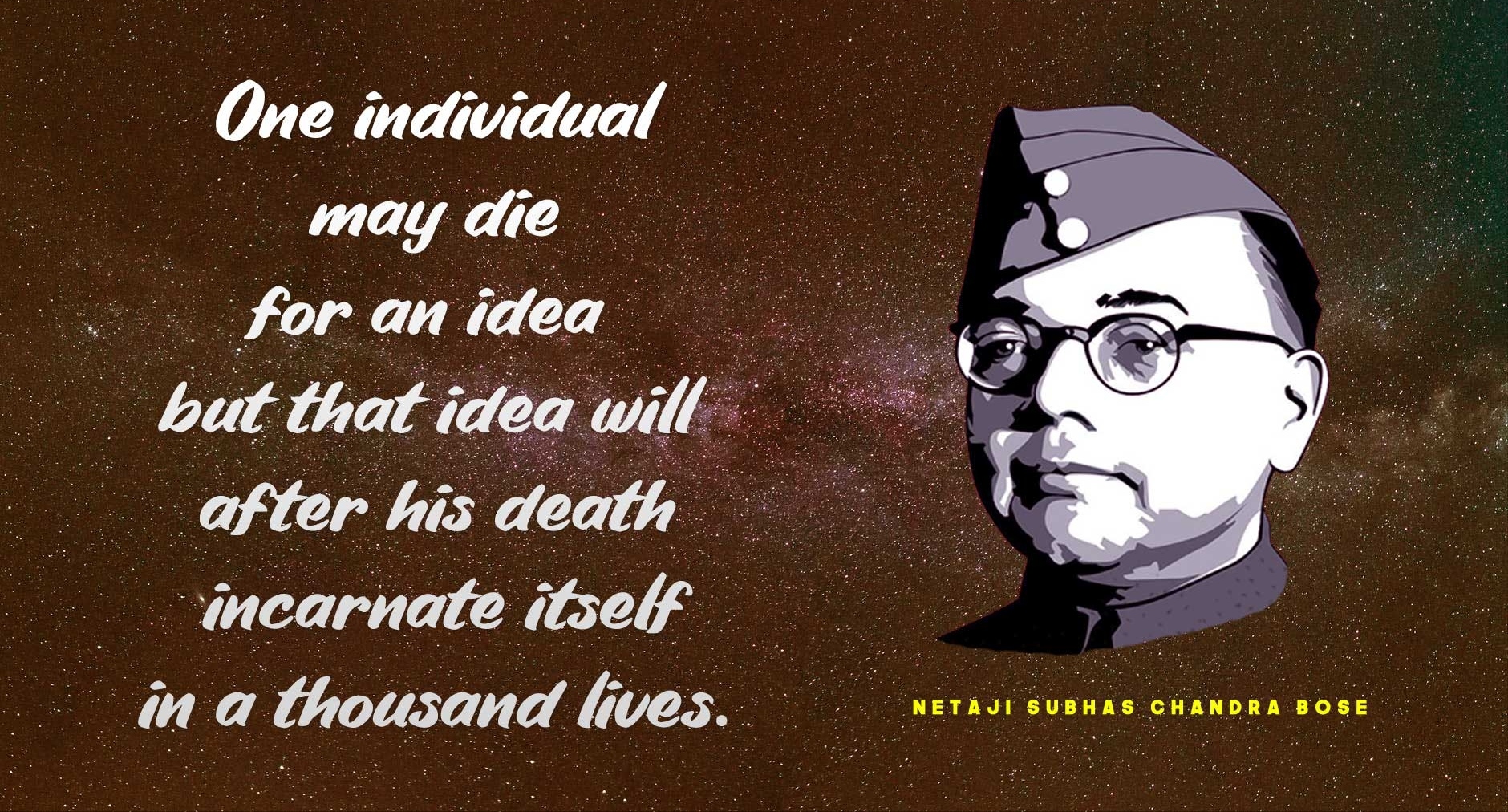 Netaji Subhash Chandra Bose Jayanti Motivational Quote Poster – India NCC