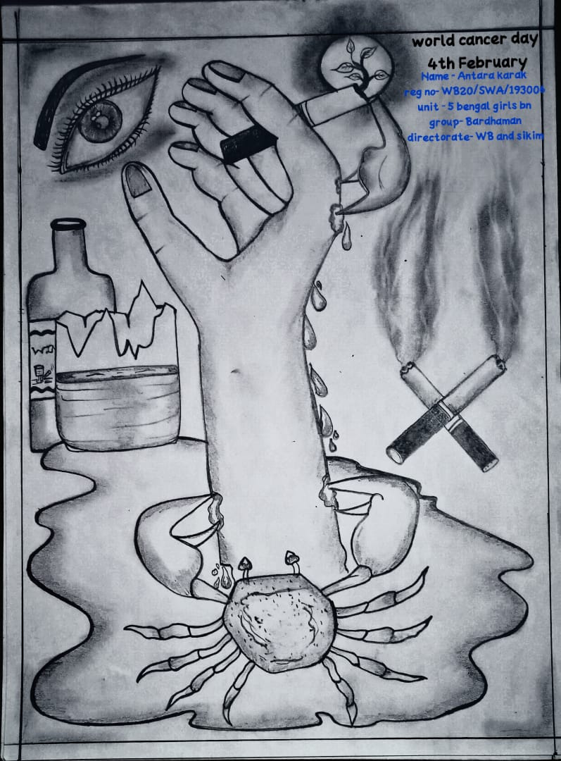 World cancer day drawing – India NCC