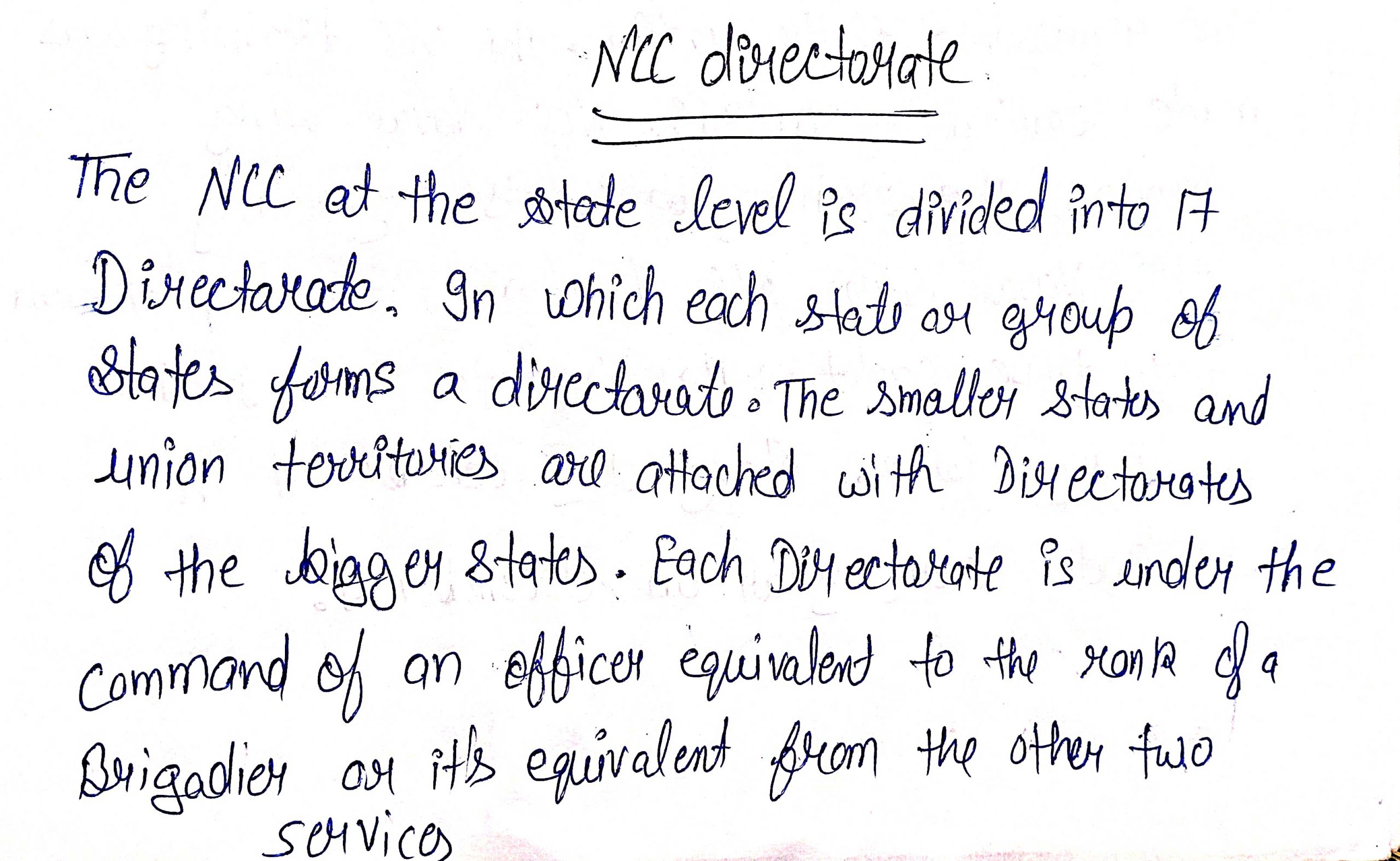 Ncc directorate – India NCC
