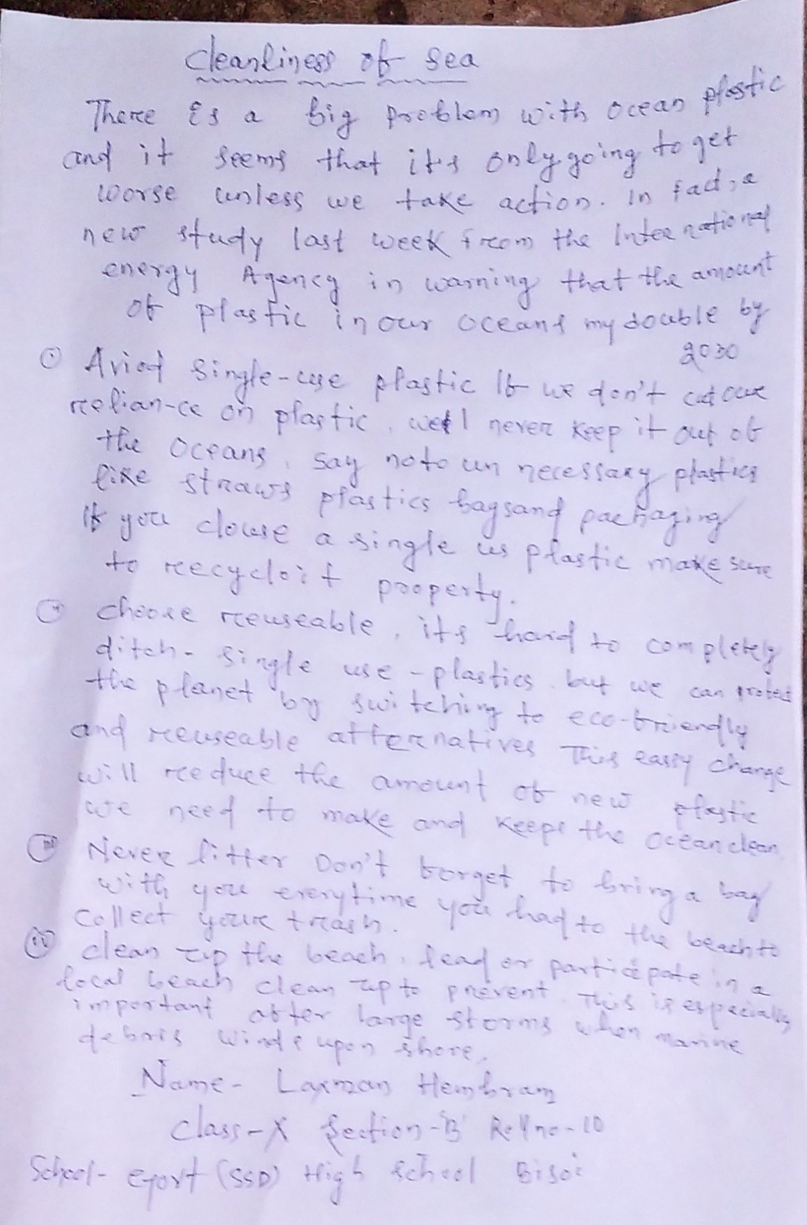 Cleanliess of sea – India NCC