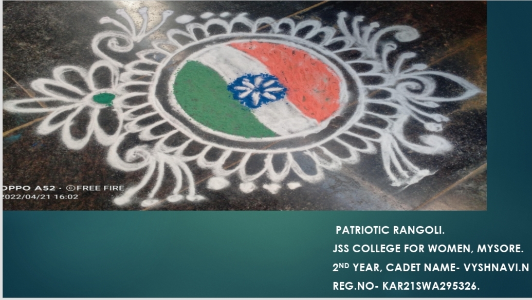 Patriotic rangoli – India NCC