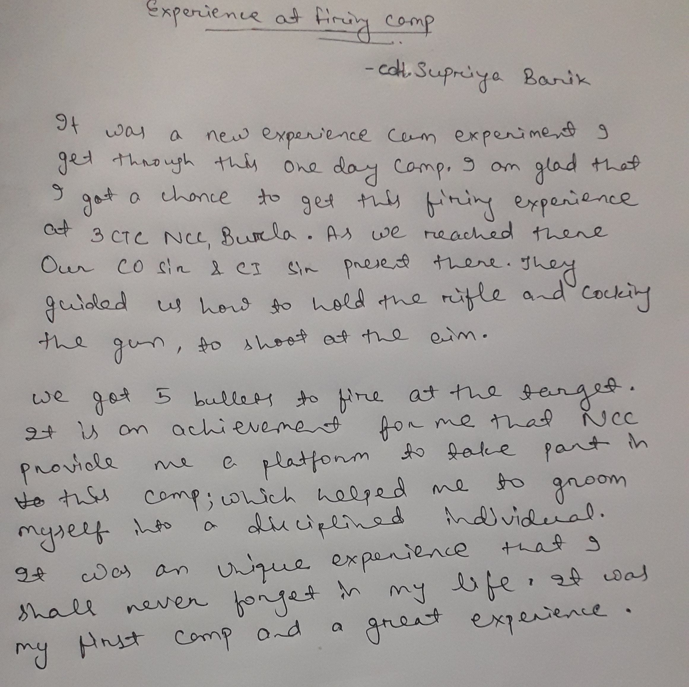 Firing camp at 3 CTC NCC ,Burla – India NCC