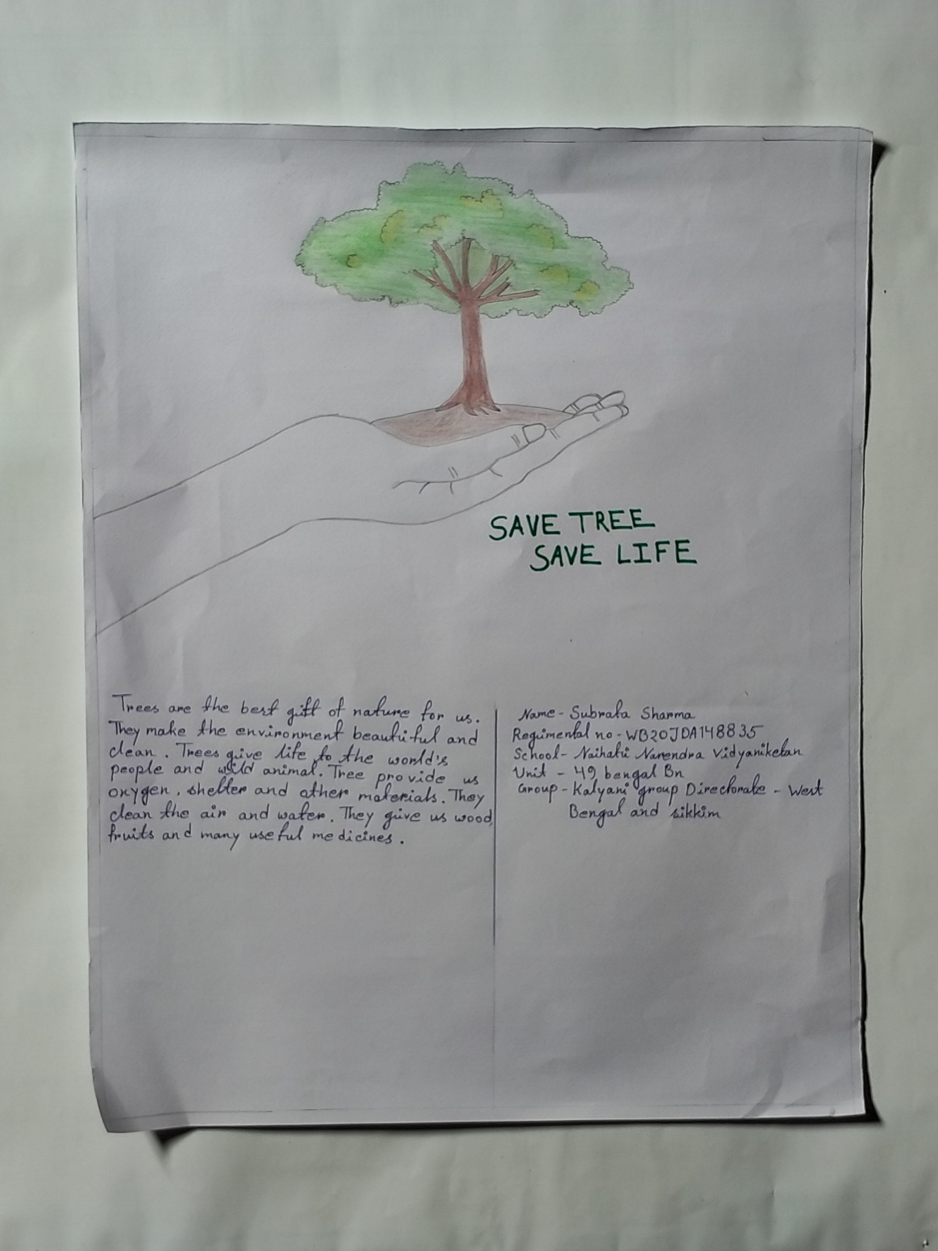 Save tree save life – India NCC