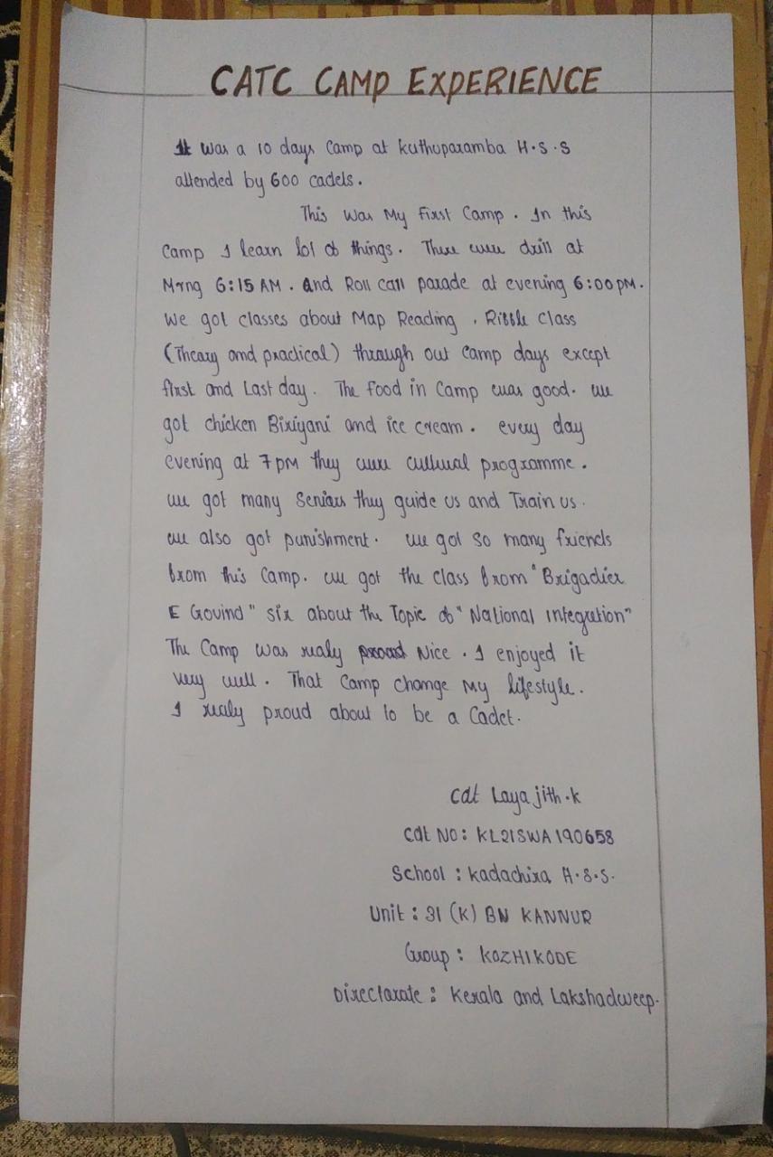 CATC Camp experience – India NCC