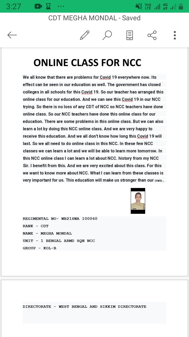 Online class for NCC – India NCC