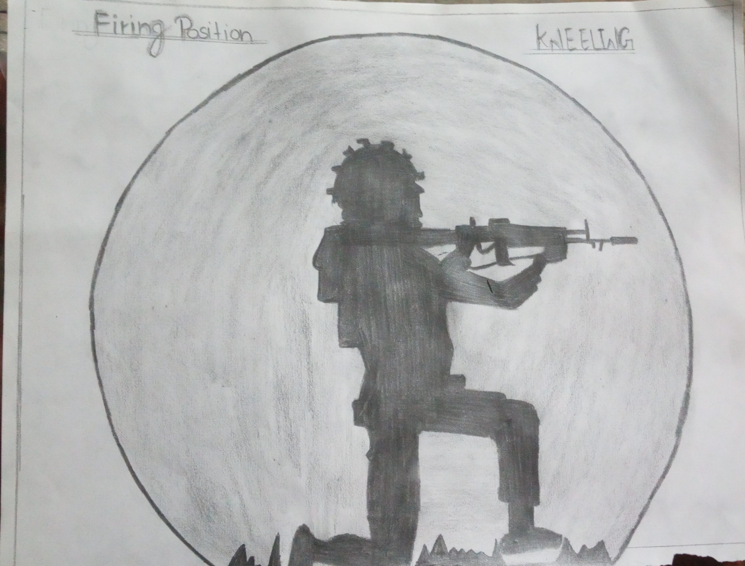 Firing position of kneeling – India NCC