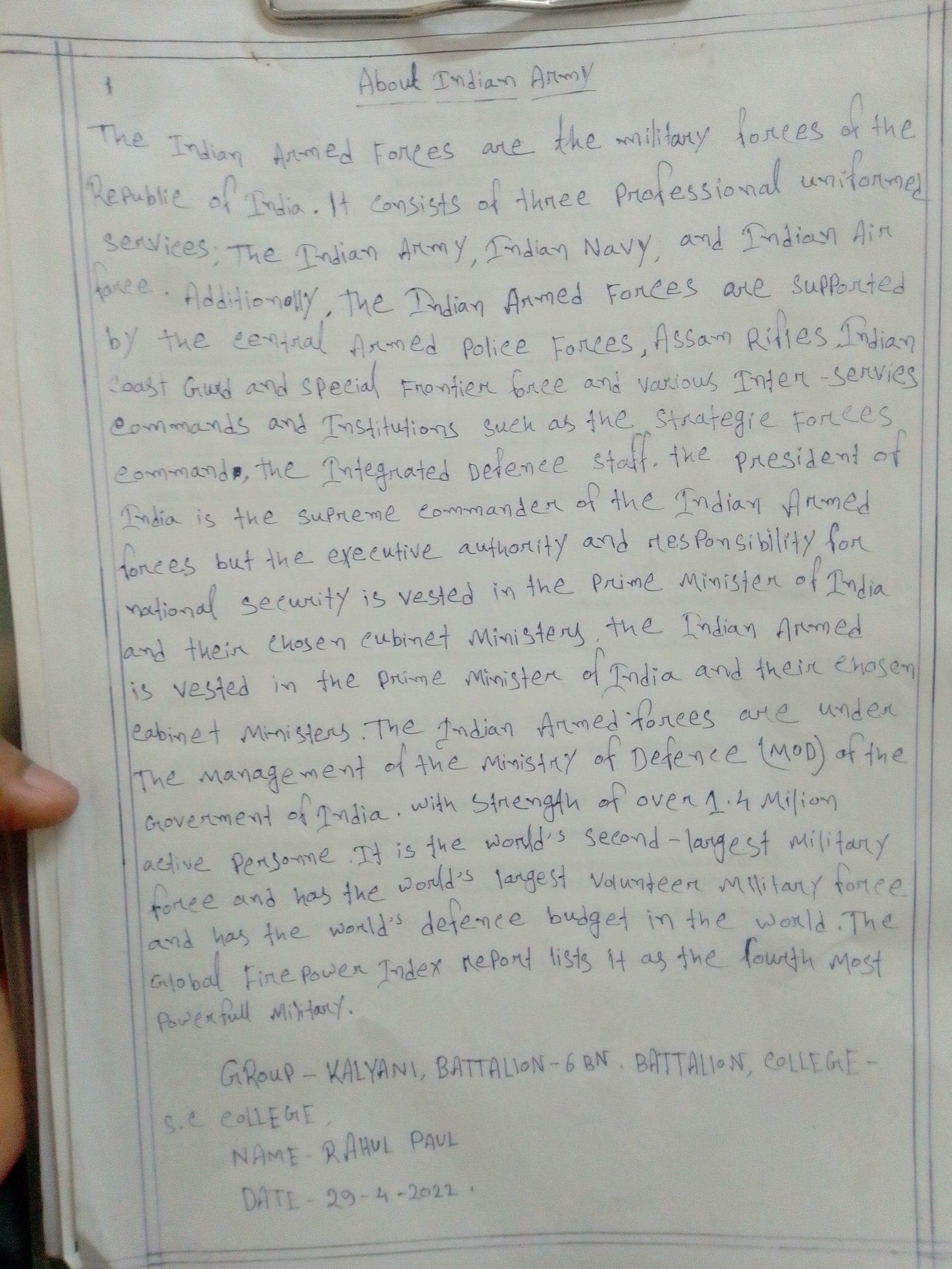 About Indian Army – India NCC