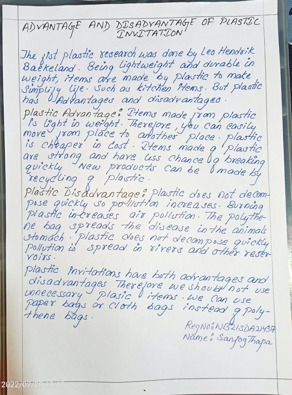 Advantages and disadvantage of plastic – India NCC