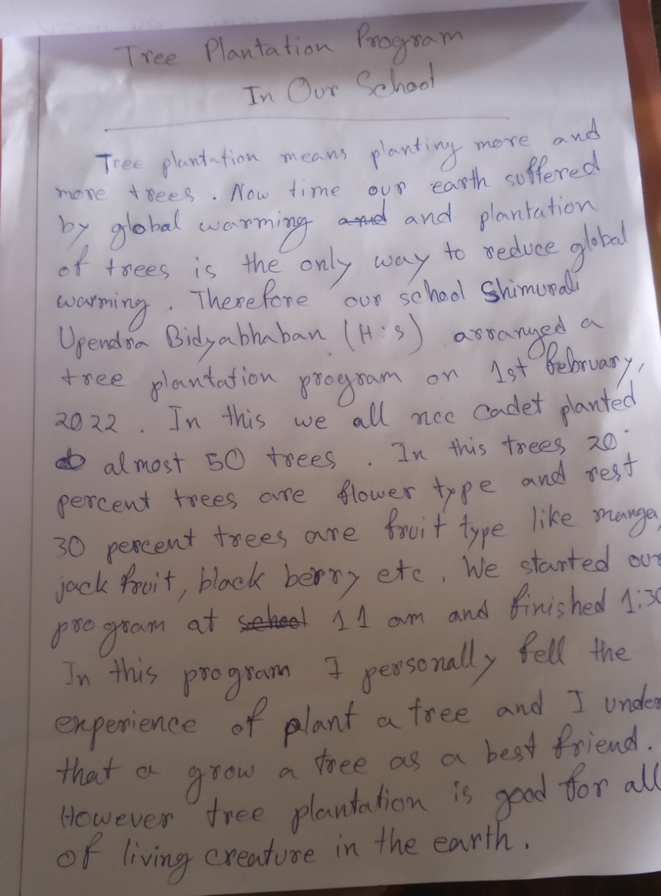 Tree plantation program – India NCC