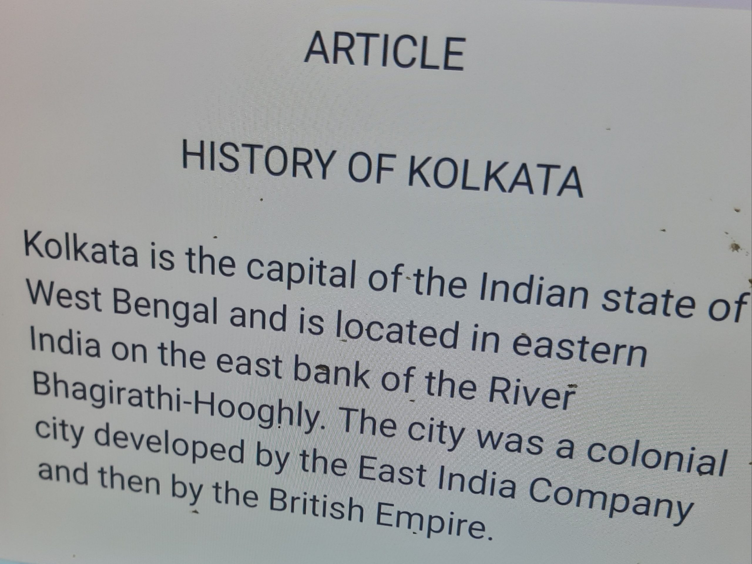 HISTORY OF KOLKATA – India NCC