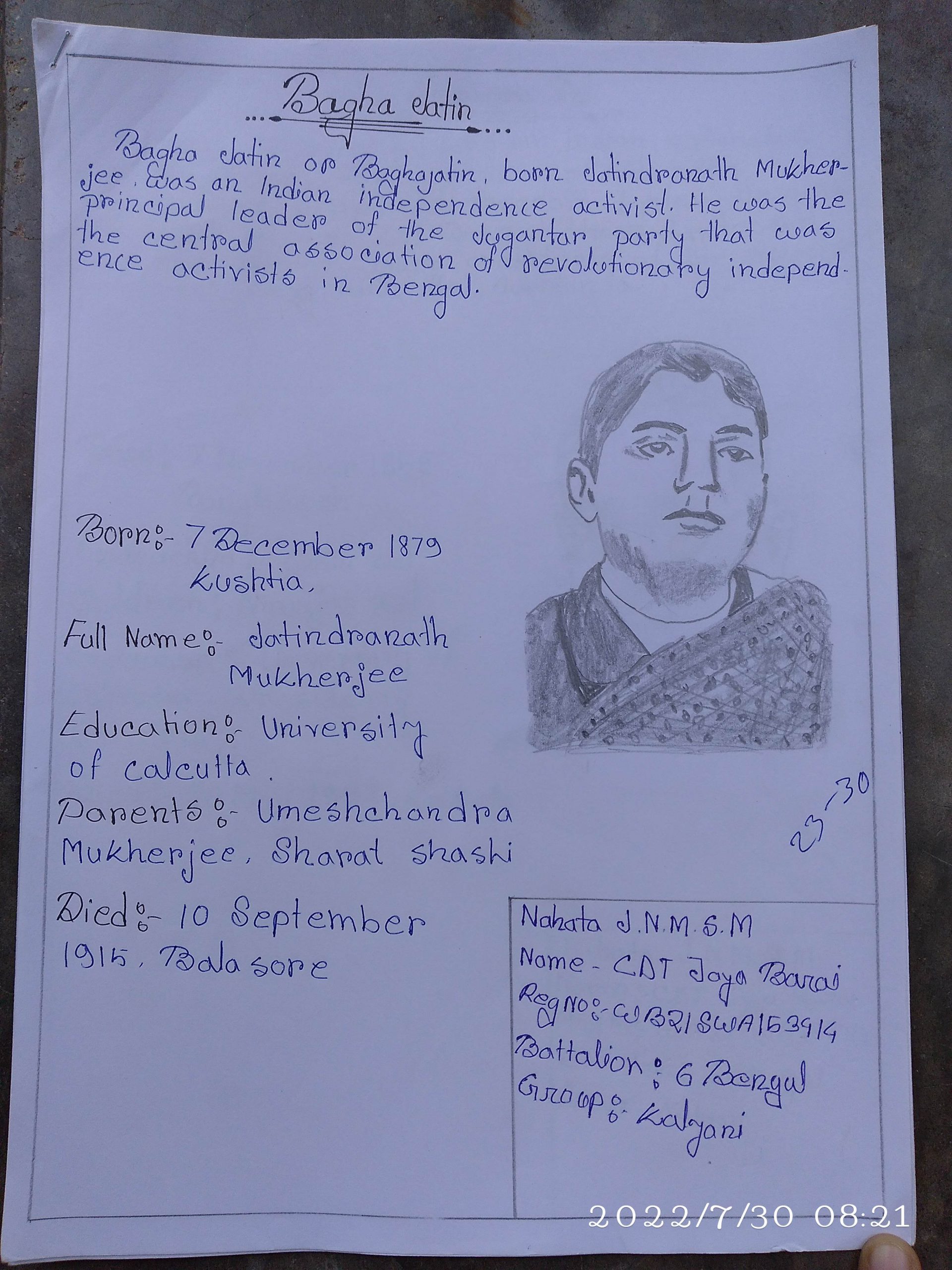 BAGHA JATIN – India NCC